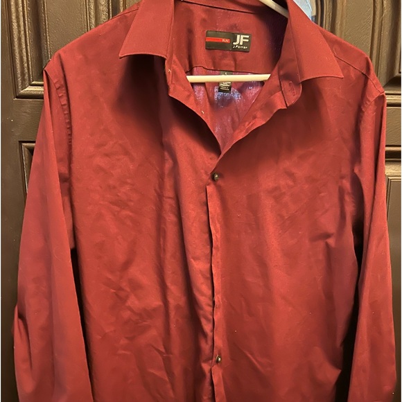 jf j.ferrar | Shirts | Mens Dress Shirt Maroon Large | Poshmark